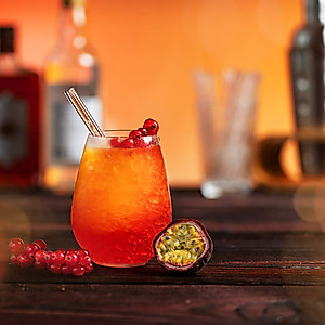 HALM Glass Straws - Variety Pack: 6 Reusable Drinking Straws in 2 Sizes + Plastic-Free Cleaning Brush - Made in Germany - Dishwasher Safe - Eco-Friendly - Perfect for Smoothies, Cocktails