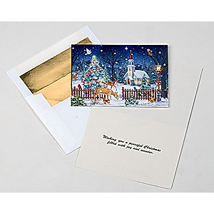 Peaceful Night Boxed Christmas Cards - 15 Cards & 16 Foil Lined Envelopes