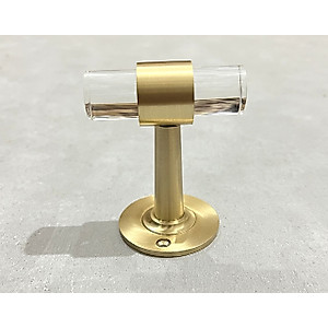 Morco Deco 1pc Brass Lucite Robe Hook Handmade Bathroom Kithcen Towel Hook Lucite Brass Coat Hook Hangers Storage Hook (Satin Brass)