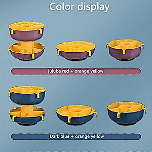 Vegetable Tray, Hot Pot Storage Tray, 360° Rotating Party Tray, Fruit Drain Basket, Fruit Trays for Serving for Party, for Storing Fruits and Vegetables