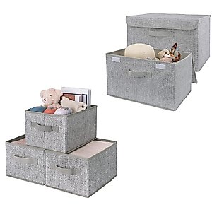 GRANNY SAYS Bundle of 3-Pack Rectangle Storage Bins & 2-Pack Closet Storage Bins