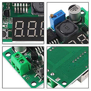 4pcs LM2596 Adjustable DC-DC Step Down Buck Power Convert Module 4.0-40V Input to 1.25-37V Output with LED Voltmeter Display