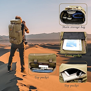 Outdoor Tactical Backpack,Mountaineering Backpack,75L Large Capacity Military Backpack for Camping Hiking Traveling (Green)