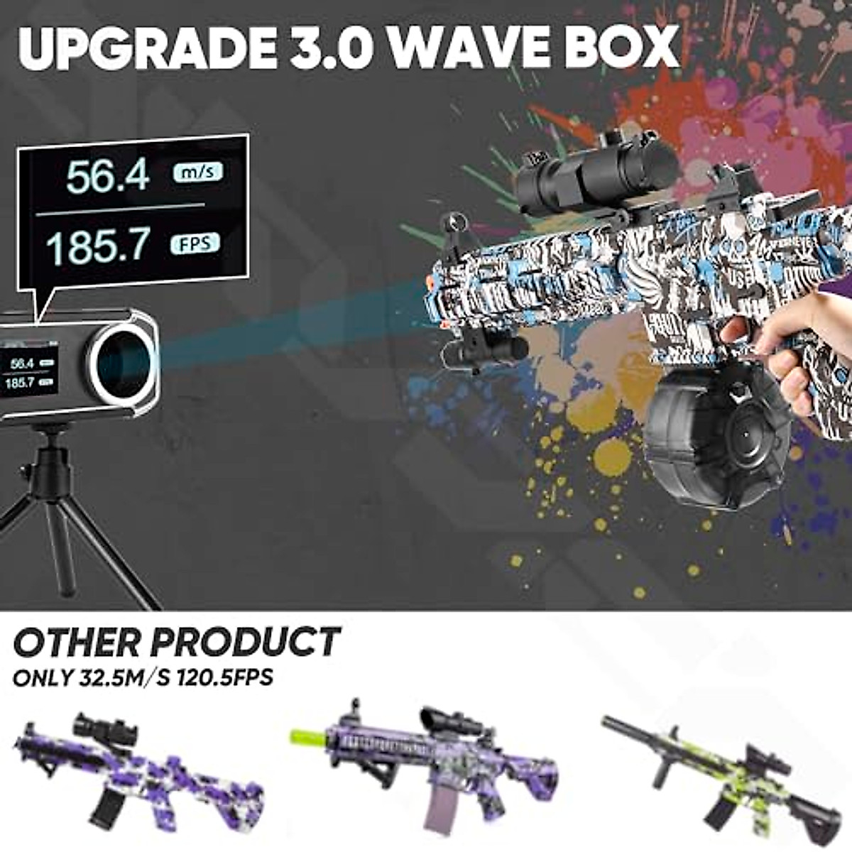 Large Gel Ball Blaster with Drum, M416 Manual & Automatic Dual Mode Gel Ball Blaster, for Outdoor Activities - Shooting Team Game, Ages 12+, Green