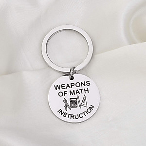 WSNANG Math Gift Weapons Of Math Instruction Keychain Funny Math Geek Gifts for Mathematician Math Teacher Math Student (Math Keychain)