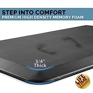 ComfiLife Anti Fatigue Floor Mat – 3/4 Inch Thick Perfect Kitchen Mat, Standing Desk Mat – Comfort at Home, Office, Garage – Durable – Stain Resistant – Non-Slip Bottom (20" x 39", Black)