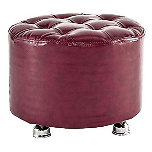 LLLY Footstool, Creative Round Soft Footstool Sofa Stool, Soft and Comfortable Smooth and Easy to Change Shoes Bench Solid Wood Frame (Color : D)