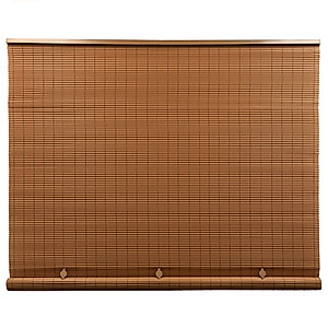 Radiance Cordless Outdoor Shades for Porch, Patio & Windows - Waterproof PVC Blinds for Indoor & Outdoor - Roll-Up Patio Privacy Screen for Diffuse Sunlight - Woodgrain - 72" W x 72" L - (3321266)