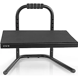 VIVO Black Ergonomic Height Adjustable Standing Foot Rest Relief Platform for Standing Desks STAND-FT01
