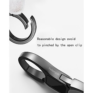 Yebongda Key Chain Quick Release Spring 2 Pack with 4 Key Rings Heavy Duty Keychain Organizer for Men and Women (Dark Grey)