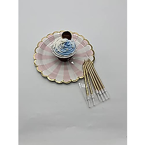 24 Count Birthday Candles,Long Thin Metallic Cake Candles,Cake Decorations for Birthday Party,Wedding,Party Candles (Champagne)