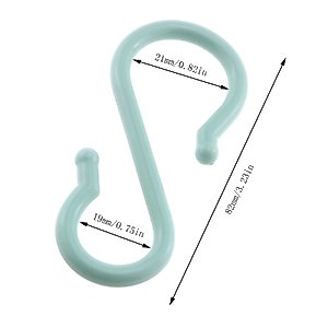 E-outstanding 8pcs Plastic S Shaped Double Head Hanger Hook Bathroom Nail Hooks Wardrobe Clothes S Hooks, Blue S Size 8.2cm