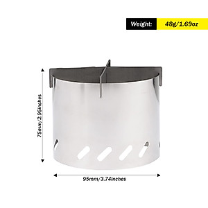 SILVERANT Titanium Ultralight Alcohol Multifuel Stove With Windshield & Cross Stand - For Camping, Backpacking, & Hiking With Drawstring Case (Alcohol Stove with Wind Shield)