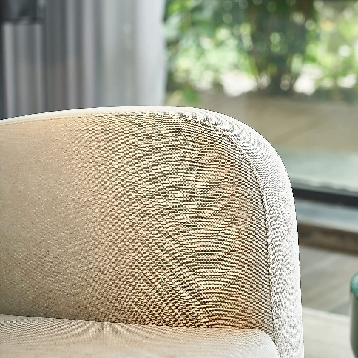 Pannow Upholstered Rocking Chair Mid-Century, Modern Nursery Rocking Armchair, Upholstered Tall Back Accent Glider Rocker with 2-Side Pocket for Bedroom Living Room Lounge