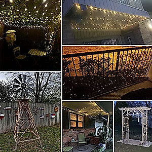 Super-Long 4-Pack Each 72FT 200 LED Solar String Lights, Extra-Bright Solar Outdoor Lights with 8 Lighting Modes, Waterproof Solar Fairy Lights for Tree Garden Patio Party Christmas (Warm White)