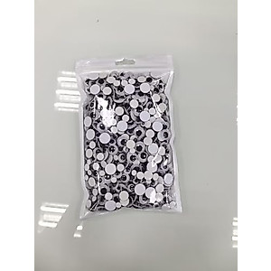1000 Pcs Craft Eyes Self Adhesive Craft Stickers Wiggle Googly Eyes Comes in Black and White and VariousSizes Googly Eyes for Crafts DIY Crafts Decoration (6/8/10/12mm)