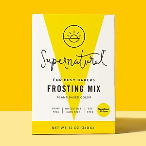 Naturally Colorful Vanilla Frosting by Supernatural - Sunshine Yellow - No Artificial Dyes, Vegan, Organic Ingredients, 12oz