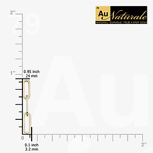 14k Yellow Gold Paperclip Link Chain Drop Earrings (0.95 inches long)