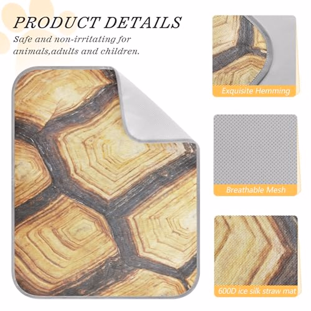 Washable Dog Cooling Mat Turtle Shell Summer Cats Sleeping Mat Carapace Print Dog Bed Mats 22x27.6inch Pet Ice Silk Sleep Kennel Pad Animal Sleep Bed for Home Outdoor Travel