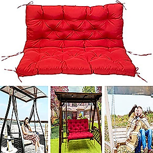 LFNOONE Thicken 5" Swing Chair Pads for Garden Patio,Swing Replacement Cushions with Backrest,Waterproof Bench Cushion for Outdoor Furniture,2-3 Seater Washable Swing Replacement Cushions/40x40 Green