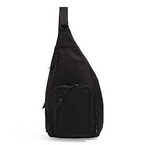 Vera Bradley Women's Cotton Sling Backpack, Black, One Size