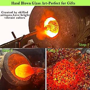 Muse Garden Hummingbird Feeders for Outdoors Hanging, Blown Glass Hummingbird Feeder, Unique Hummingbird Gifts for Women, Containing Ant Moat, 28 Ounces, Ocean Mermaid