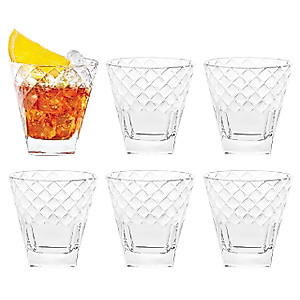 Barski - European Glass - Double Old Fashioned Tumbler Glasses - Uniquely Designed - Set of 6-11.5 oz. - Made in Europe