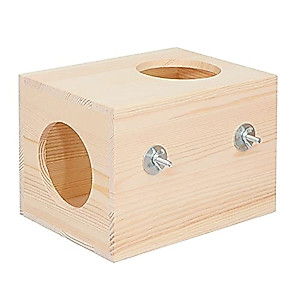 C-LIGHT Pet Chinchilla Hut Hideout Natural Wooden Small Animal Hideout for Chinchilla Squirrel Sugar Gliders (B)