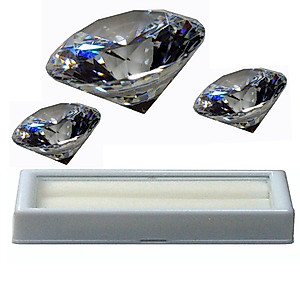 Cubic Zirconia Round shape 16.00 MM 15.00 CT size 1 pc + 6.50 MM 1 CT size 2 pcs +1 FREE BOX for CZ set