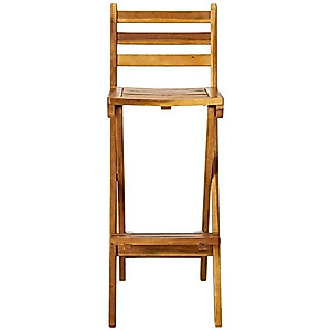 Christopher Knight Home Atlantic Outdoor Foldable Wood Barstool, 31", Natural Wood