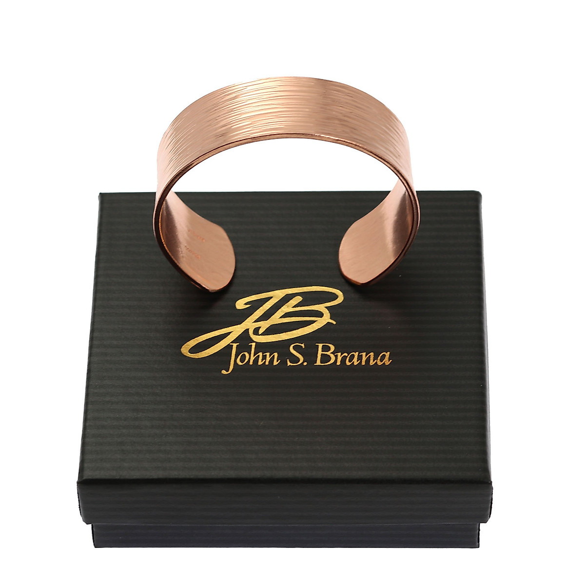 John S. Brana Chased Copper Cuff Bracelet Handmade Jewelry - 100% Solid Uncoated Copper (6.5 Inches)