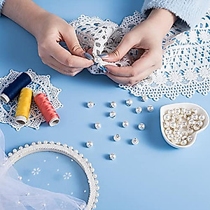 OIIKI 150PCS Half Pearl Buttons, 10mm Faux Half Pearl with Loop, Plastic Half Pearl Buttons, Decorative Sewing Buttons for DIY Sewing, Wedding Dress, Headband, Clothing, Bags