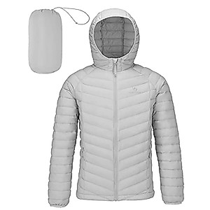 CAMELSPORTS Men's Winter Hooded Down Jacket with Thermal Heat Reflective Lining Lightweight Packable For Hiking