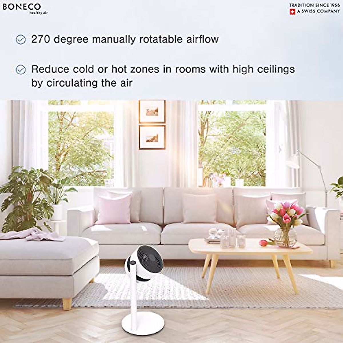 BONECO - F120 Air Shower Fan, Arm Pedestal Height of 21.3" (White)