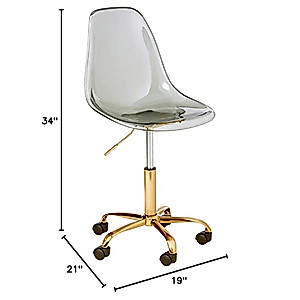 Urban Shop Acrylic Rolling Chair, Black