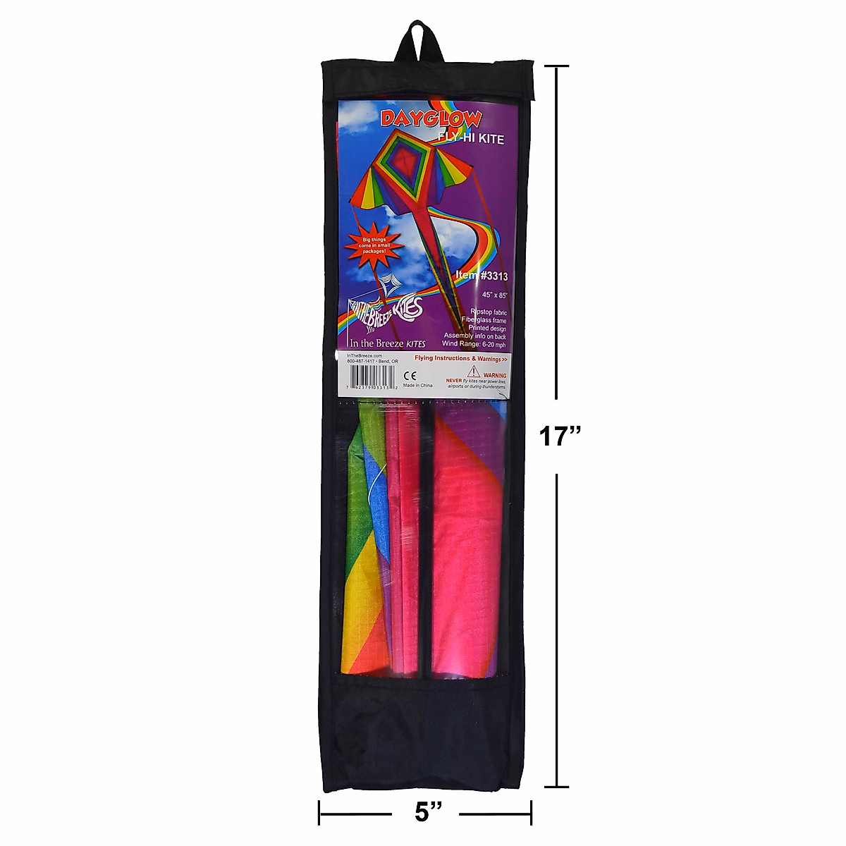 In the Breeze 3313-45 Inch Dayglow Fly-Hi Kite - Fun, Easy Flying Kite