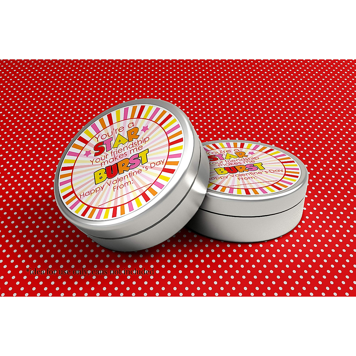 You’re a Star Fruit Chew Themed Valentine Party Favor Sticker Labels for Kids, 40 2" Party Circle Stickers by AmandaCreation, Great for Classroom Valentines, Envelope Seals, Gifts & Treats