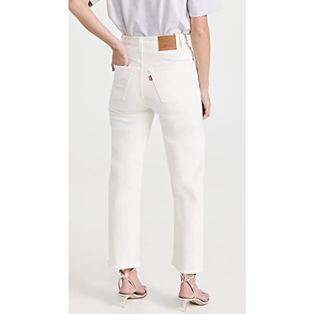 Levi's Women's Premium Ribcage Straight Ankle Jeans, Cloud Over-White, 25