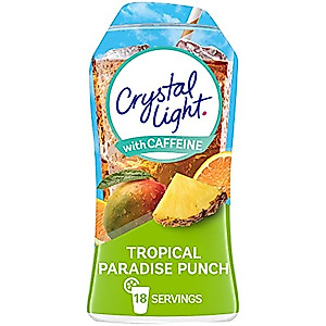 Crystal Light Sugar-Free Zero Calorie Liquid Water Enhancer with Caffeine - Tropical Paradise Punch Water Flavor Drink Mix (1.62 fl oz Bottle)