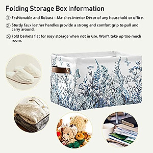 xigua Herbs Wild Flowers Leaves Storage Basket, Durable Canvas Organizer With Handles Large Collapsible Storage Bins Boxes for Home Office - 2pack