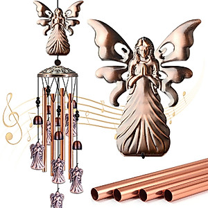 Angel Wind Chimes for Outside, Windchimes Outdoors Clearance, 35In Memorial Wind Chime with S Hook, Angels Gifts for Women, Angel Garden Yard Porch Patio Decor, Birthday Gift for Mom Grandma Friend