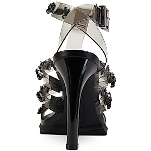 KARL LAGERFELD Paris Womens Bristol Slingback Caged Heels Black 6 Medium (B,M)