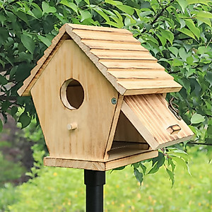 STARSWR Bird House,Outdoor Bluebird House for Outside Clearance,Wooden Birdhouse Finch Cardinals Hanging Birdhouse Nesting Box for Wild Bird Viewing