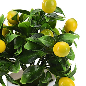 JUOPZKENN Artificial Plant Potted, Artificial Fruit Lemon Tree Plant Decor Faux Lemon Tree Topiary Fake Greenery for Home Office Table Decorations(#1)