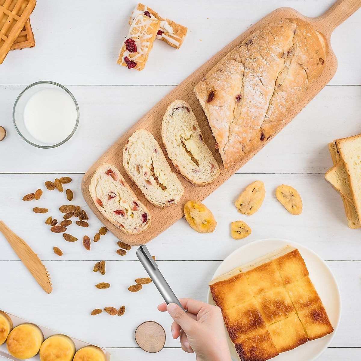 SanKitc 2 Pcs Crumb Sweepers, Reusable Handheld Table Crumbers for Servers, Crumber Tool for Table, Mat, Bed Sheets, Sofas Cleaning