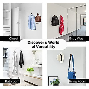 Pillarr Wooden Wall Hooks with Brass Cap and Mounting Hardware - Angled Wood Wall Hooks Set of 2 Wooden Pegs for Hanging - Decorative Hooks for Hat, Bag, Coat, Towel