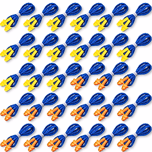 200 Pairs Ear Plugs Corded Silicone Earplugs Bulk Reusable Soft Earplugs with Cord Sleeping Hearing Protection Noise Cancelling Earplugs for Work Construction Shooting Sports, Yellow and Orange