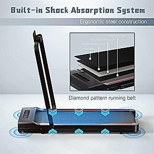 Sperax Treadmill-Walking Pad-Under Desk Treadmill-2 in 1 Folding Treadmill-Treadmills for Home-Black Red