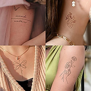 Esland Realistic Temporary Tattoos Healing Process Self Growth Mental Health Self Love Tattoo Stickers for Women