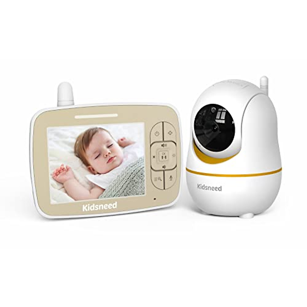 Kidsneed Baby Monitor, 3.5" Screen Video Baby Monitor with Camera and Audio, Remote Pan-Tilt-Zoom, Night Vision, VOX Mode, Temperature Monitoring, Lullabies, 2-Way Talk, 960ft Range
